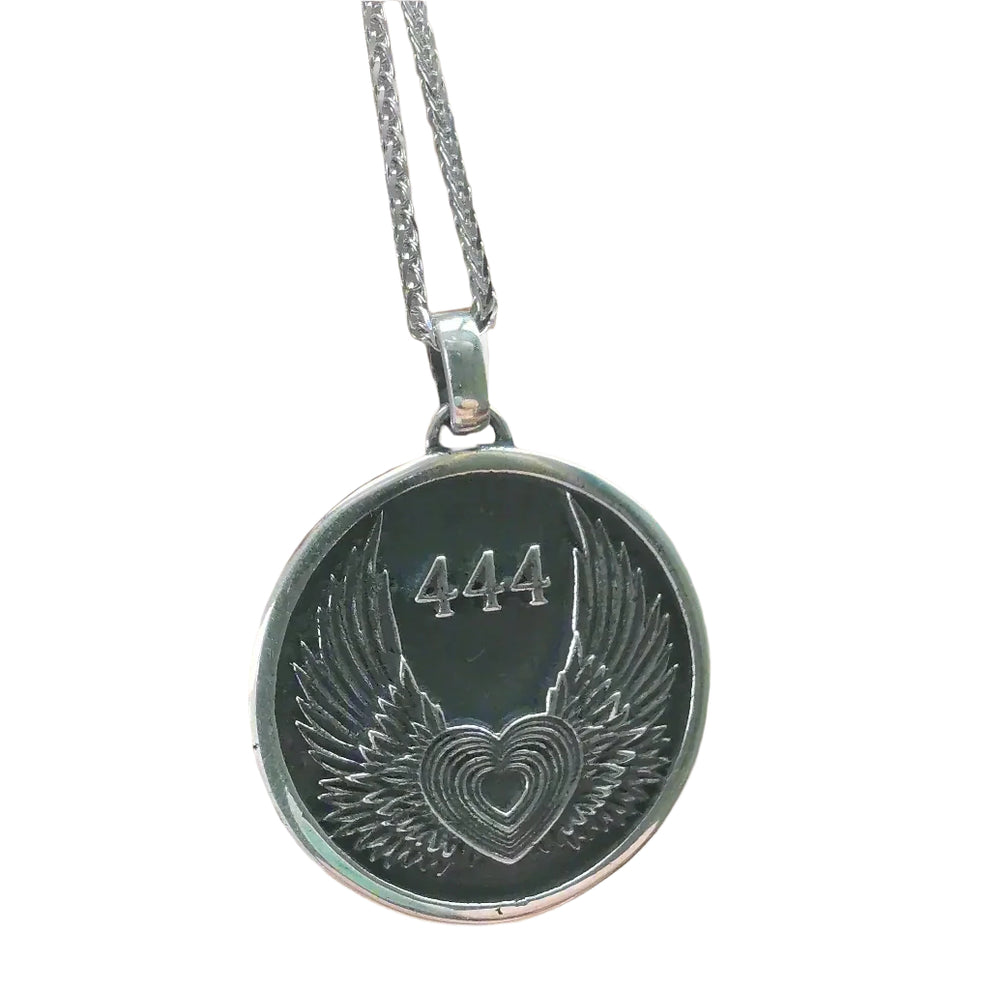 444 ANGEL STERLING SILVER MEDALLION & CHAIN – A TO ZEN